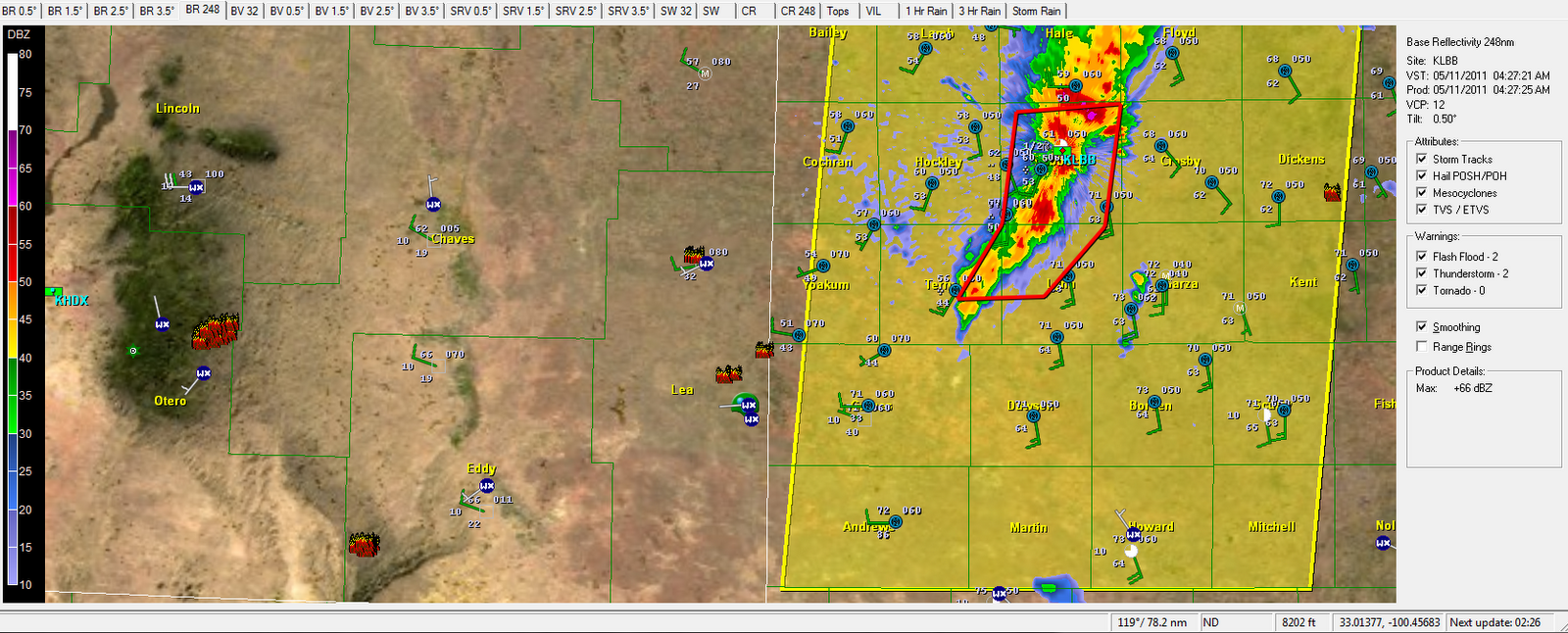 Svr T-Storms In W TX - Fires In SE NM.