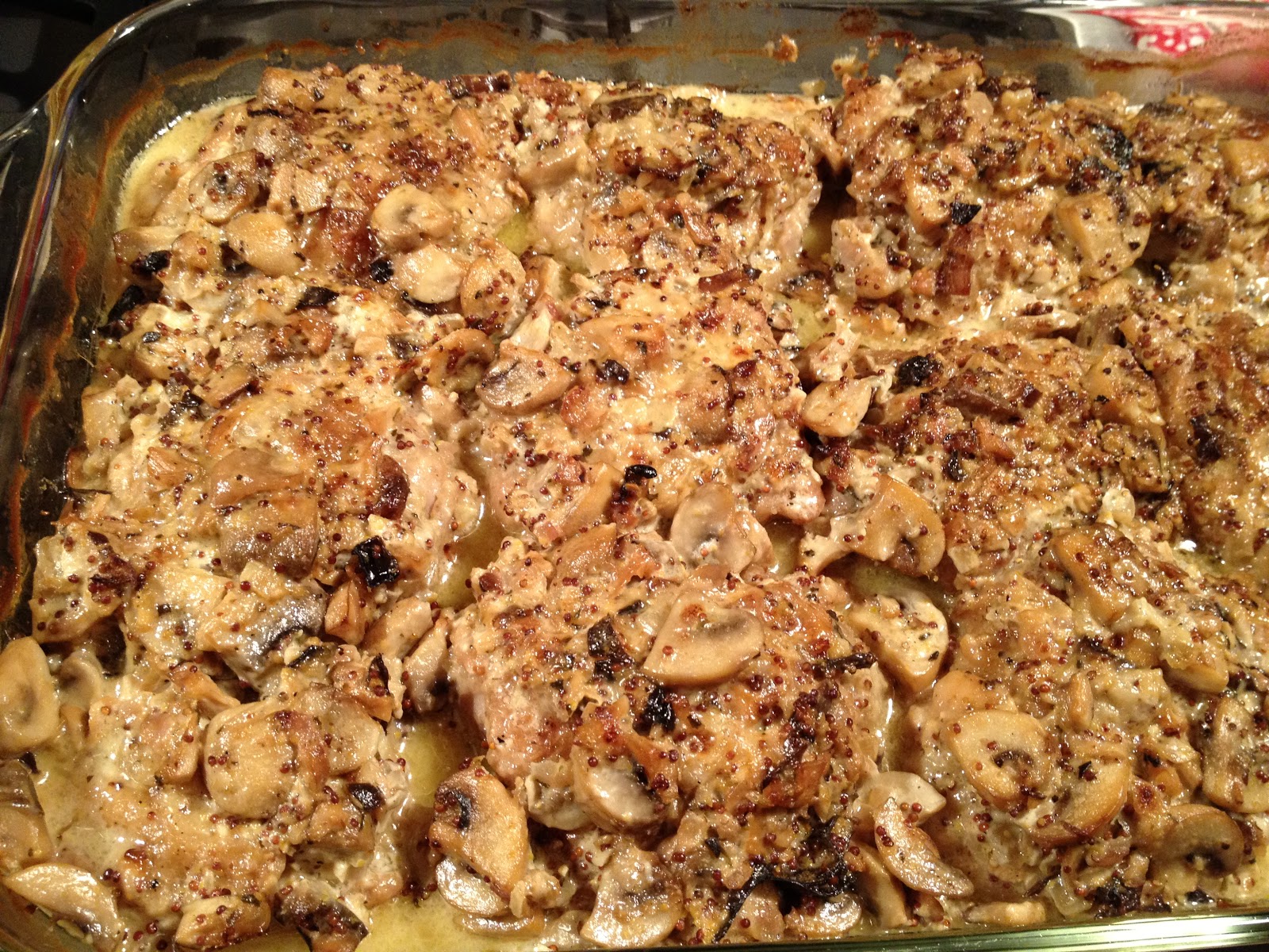 A Drinkable Feast: Flambé Chicken with Mustard and Mushroom Cream Sauce