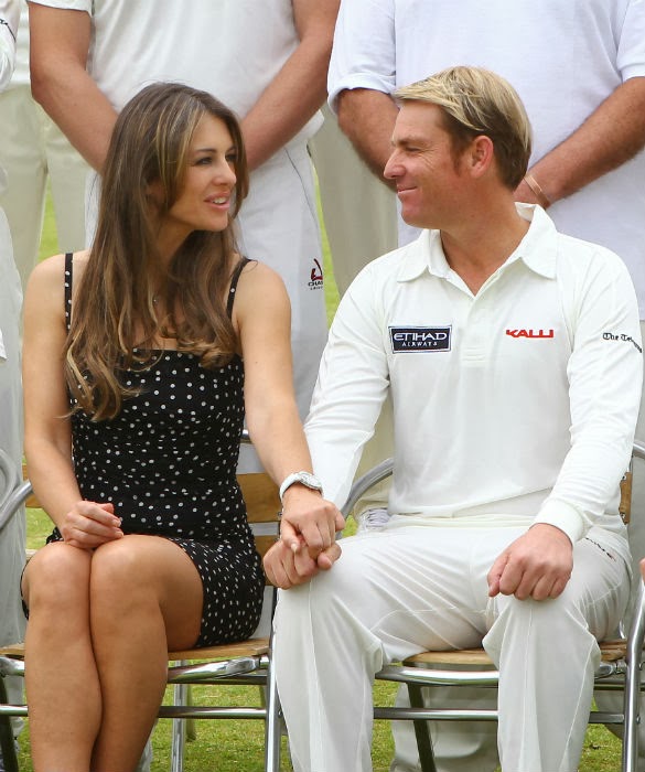 anna maria: Liz Hurley and Shane Warne, serial philanderer