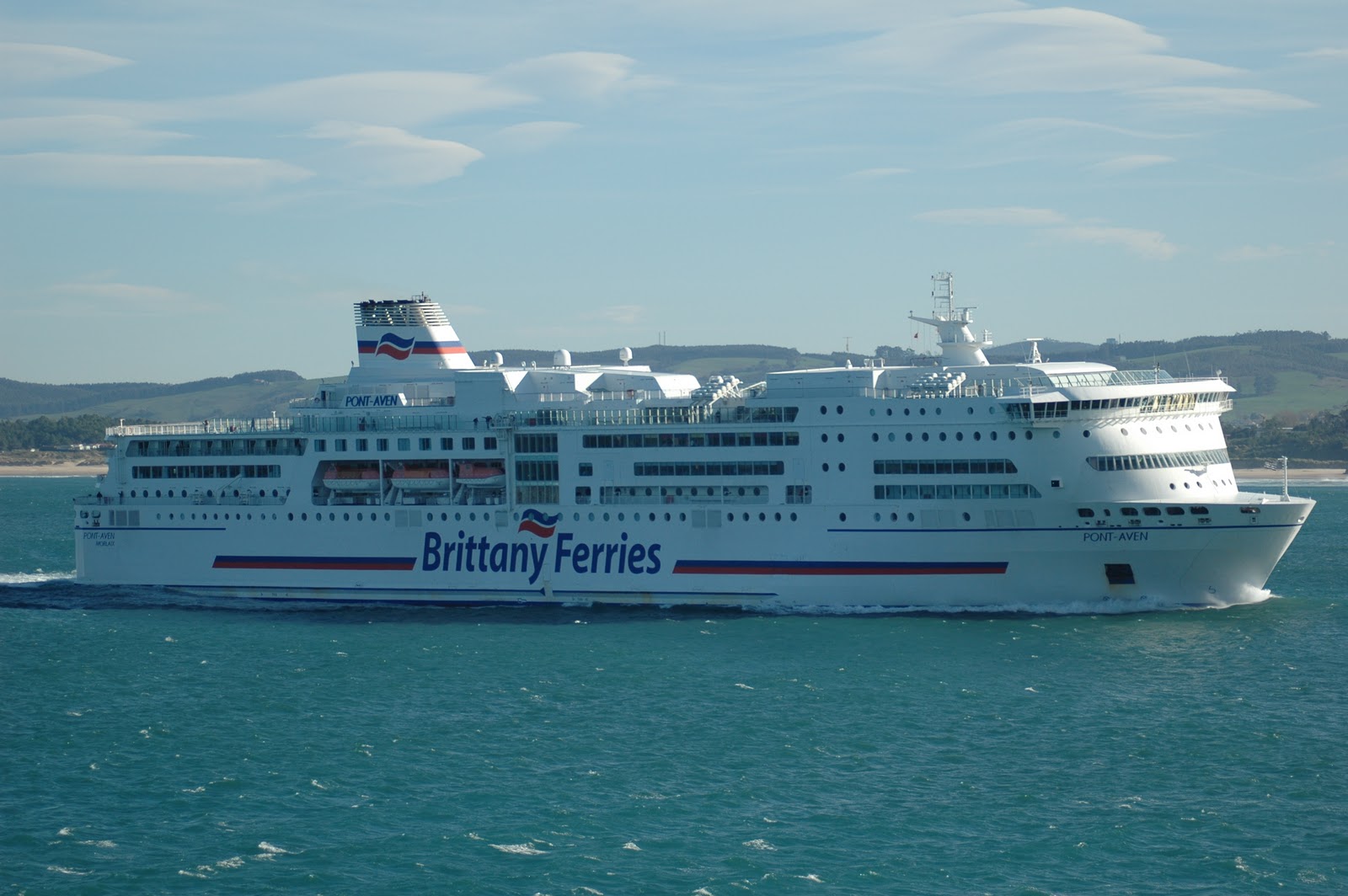 BRITTANY FERRIES: A very fast ship approaches her port of call