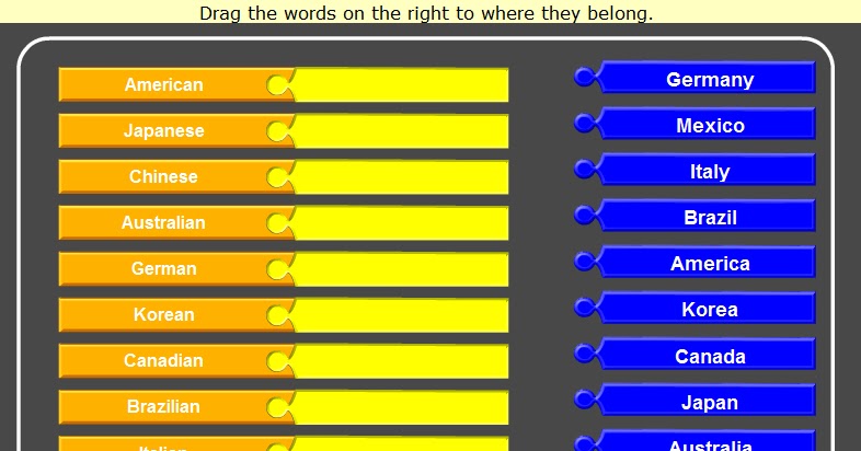 English is FUNtastic: Countries & Nationalities - drag and drop ...