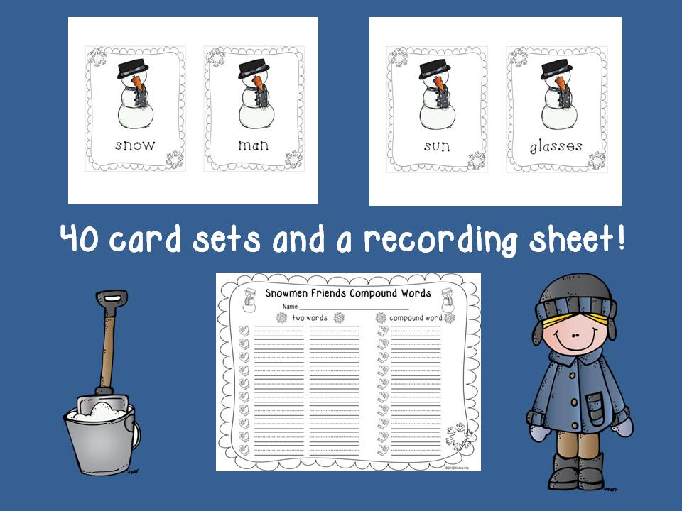 Creative Lesson Cafe: Snowman-Themed Compound Words Center and a Fun Font