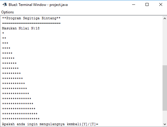 Cara Membuat Segitiga Bintang Dengan Java