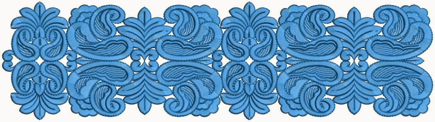 Embdesigntube: Fashionable Elastic Turquoise Lace Embroidery Designs