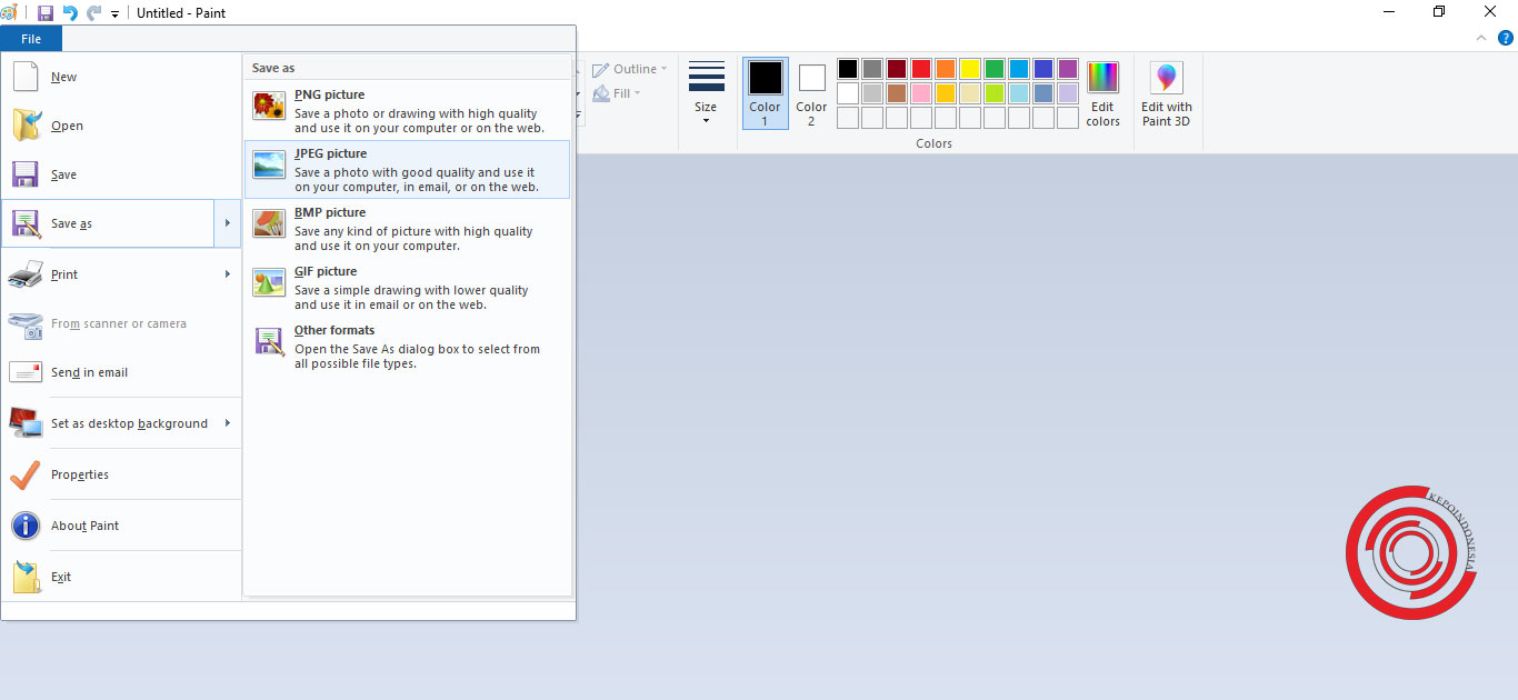 Cara Menyimpan Hasil Editan di Paint Supaya Beda Nama - KEPOINDONESIA