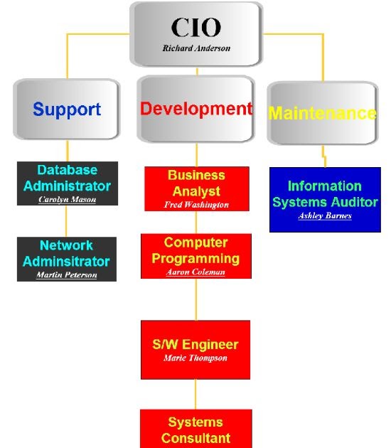 Beauty Salon Example: 1.3 Organization Chart for CIS Department