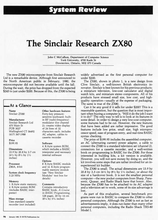 El Sinclair Research ZX80 - (año 1981) | Fotos Antiguas de Mendoza ...