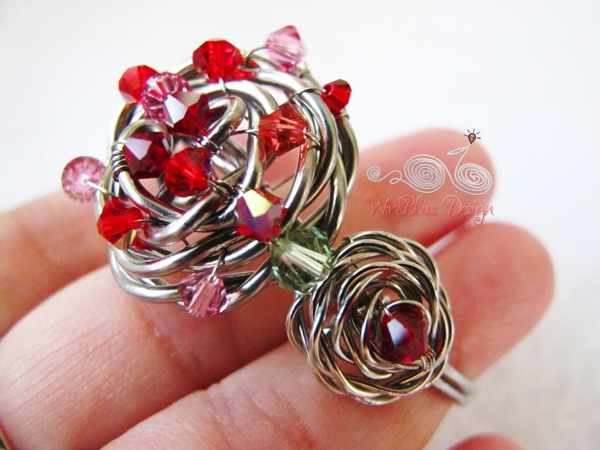 WireBliss's Wire Jewelry: Wire Jewelry - Roses Are Red - Adjustable Cuff