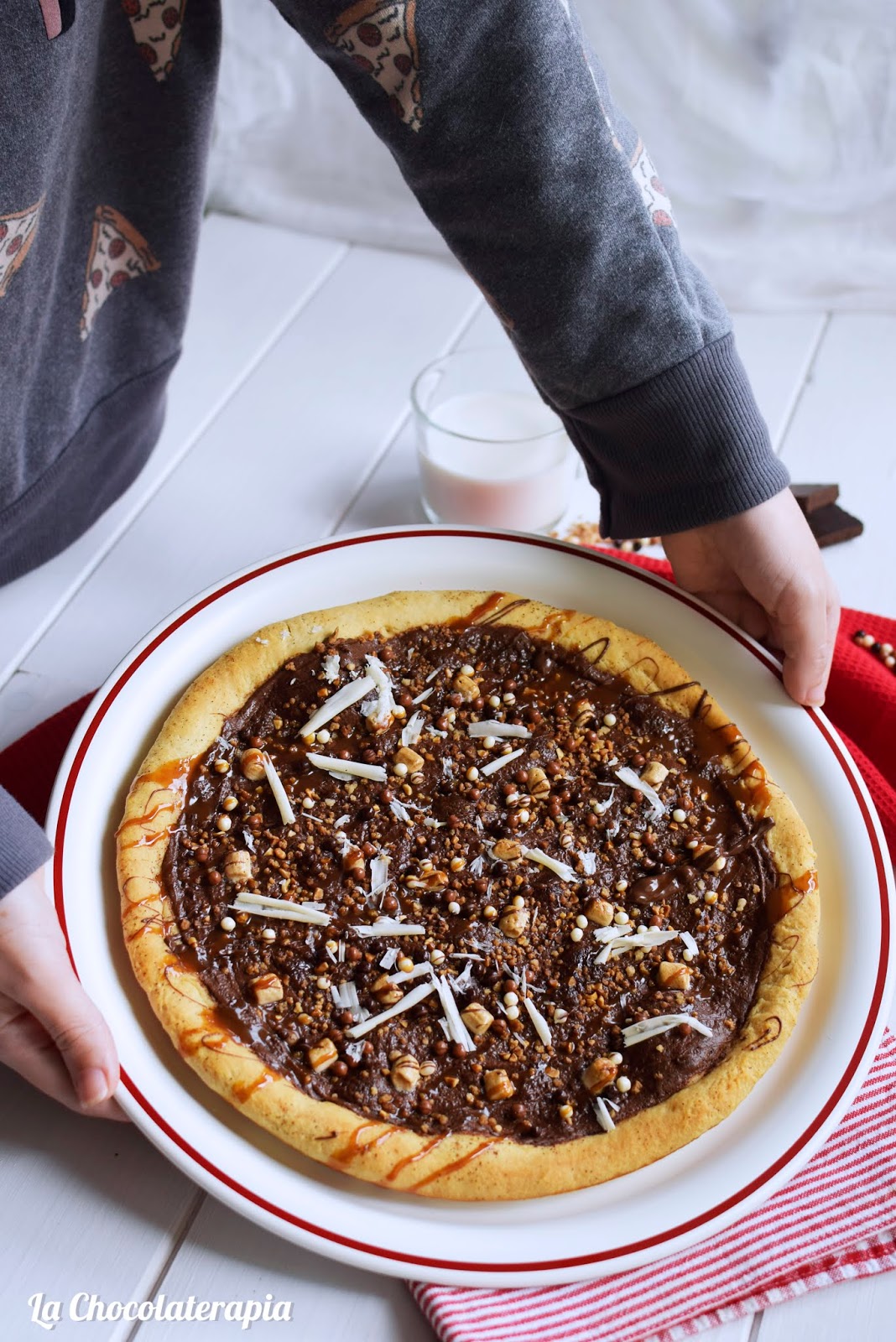 Pizza dulce de chocolate — La chocolaterapia