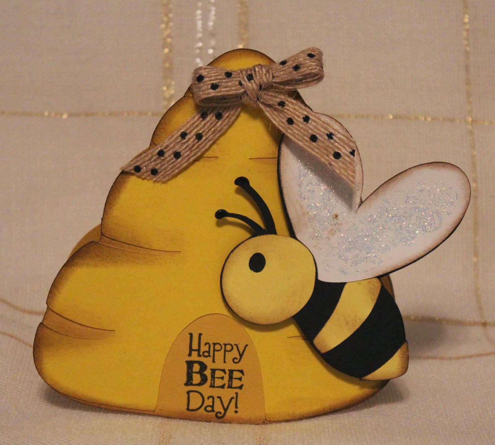Created by Sunshine HoneyBee: Bee Hive Shaped Bday Card