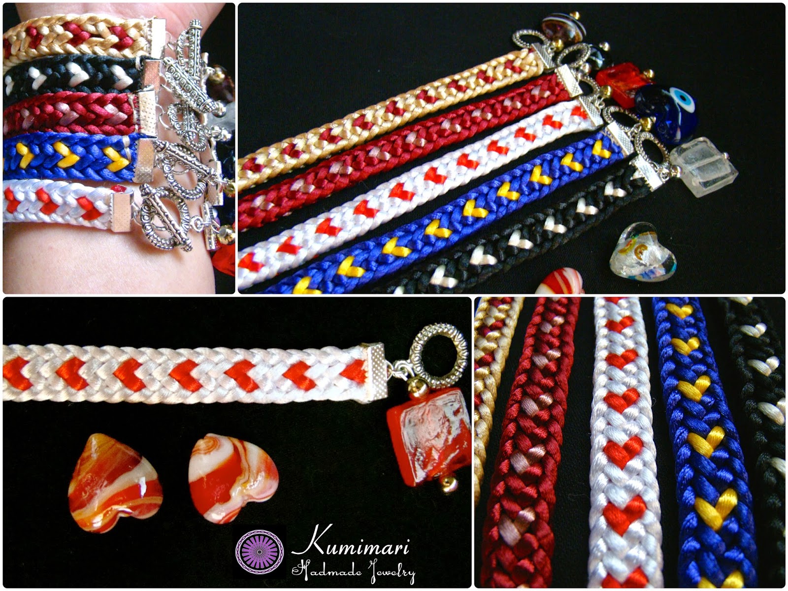 Kumimari: Square Kumihimo: Heart Design/ Kumihimo Kuadrado: Disenio de ...