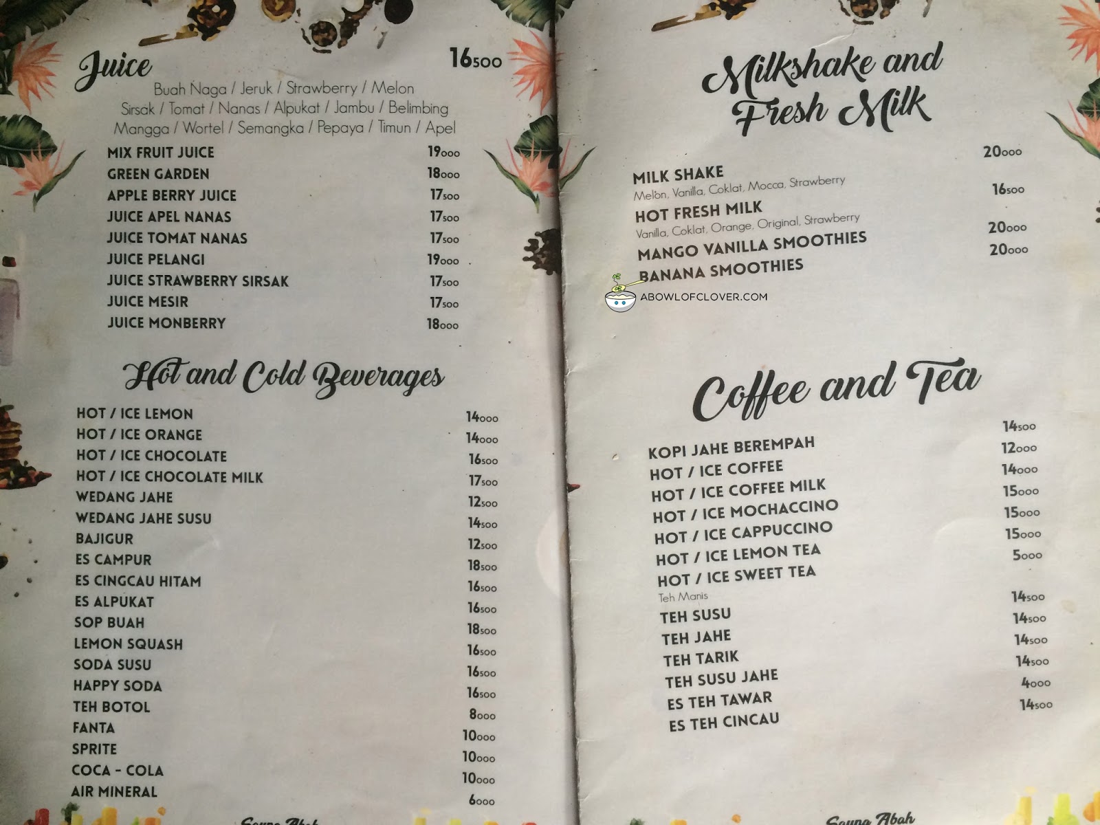 Harga Menu Saung Apung - 11 Harvestide