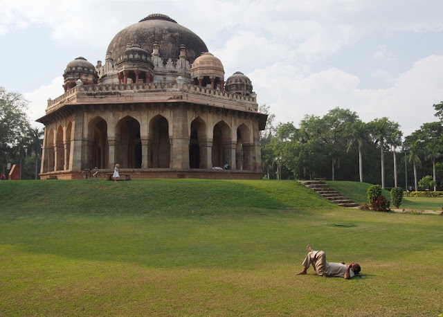 India: Lodhi Garden in Delhi- tombs and blooms.