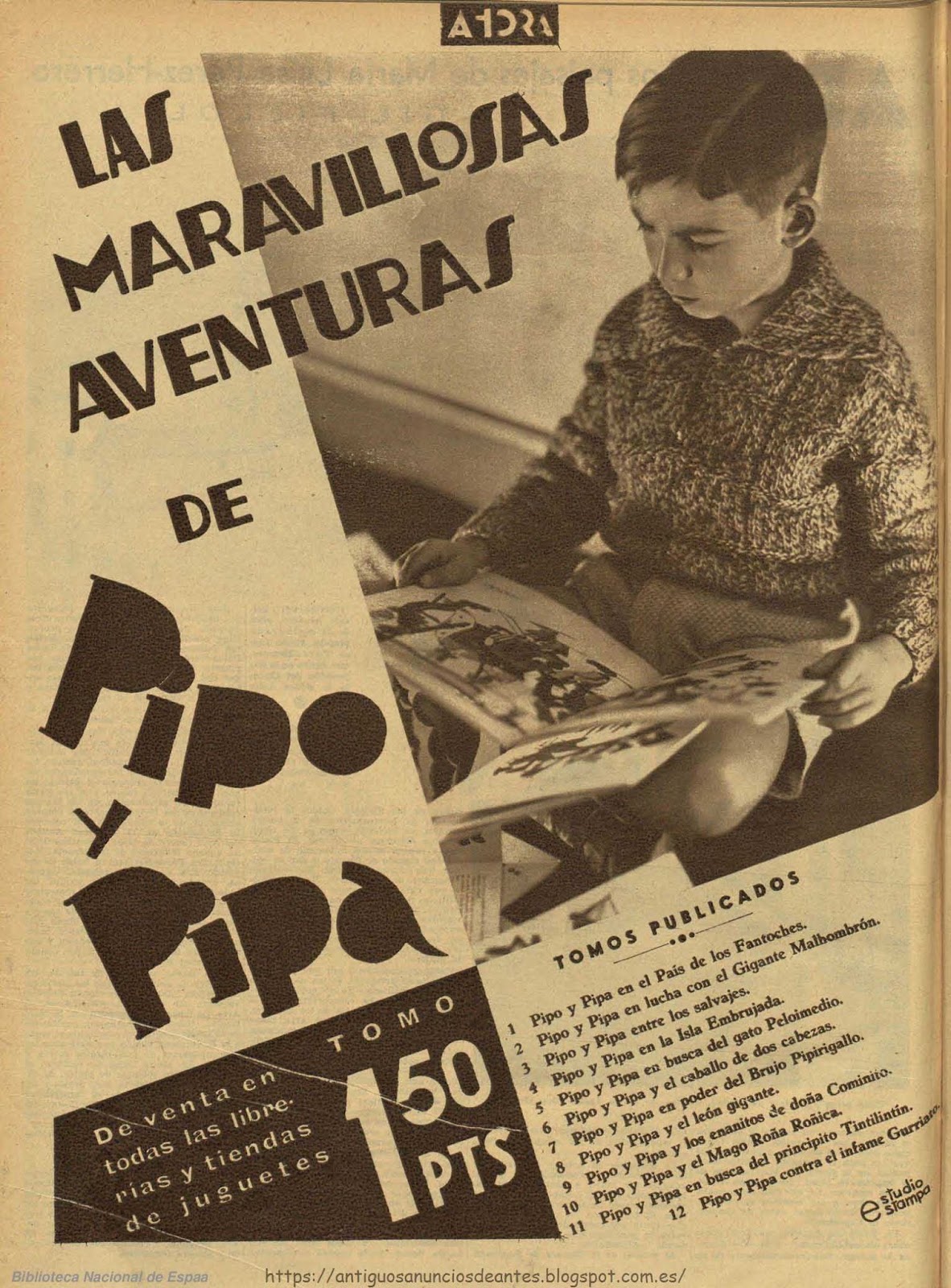 Antiguos anuncios de antes: Pipo y Pipa (libro infantil) (30 anuncios)