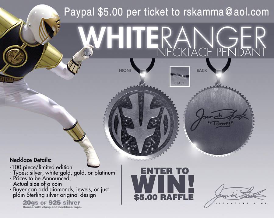 Firestarter's Blog: JDF Raffles Off A White Ranger Pendant For Charity