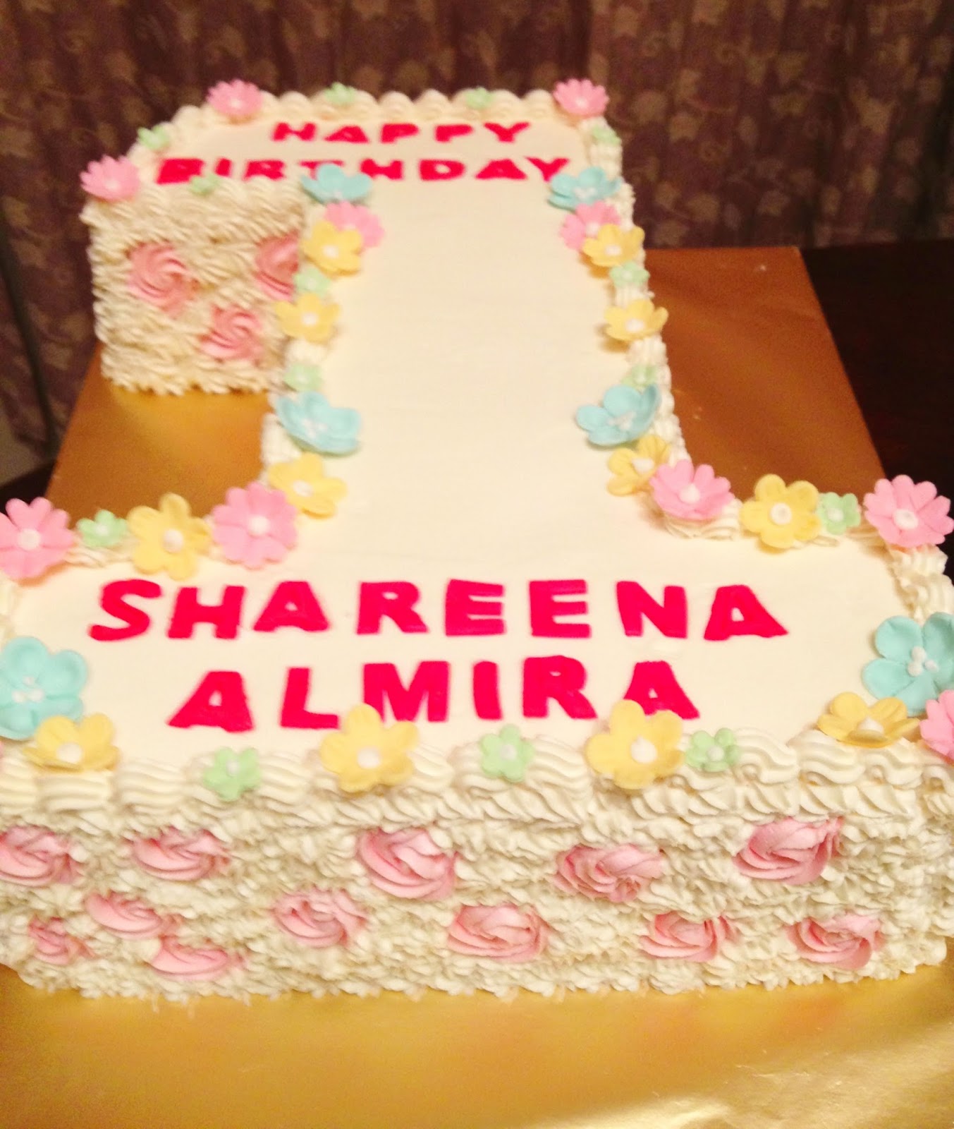 Pink Oven Cakes and Cookies: One Year Birthday Cake