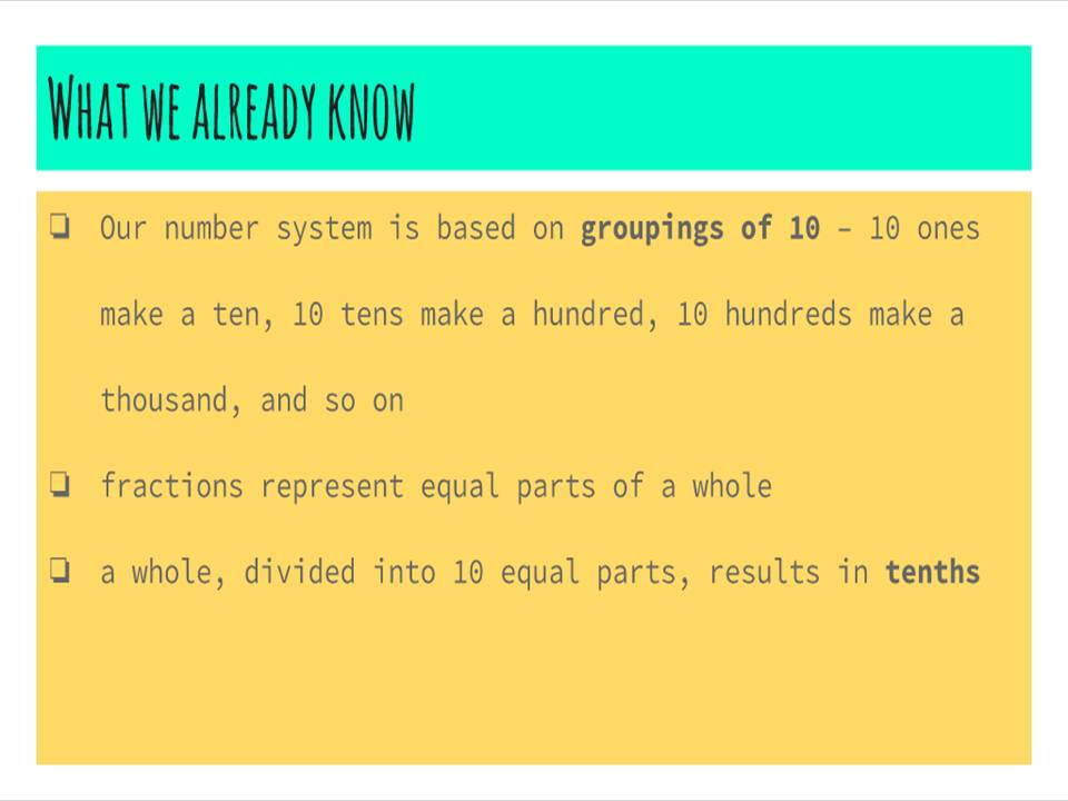 Ms Rashid: Decimals - Lesson 1