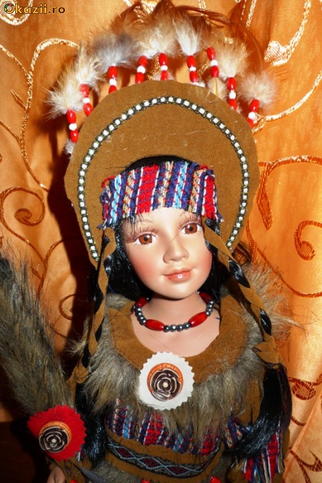 Comoara zanelor: Papusa portelan indianca- SPIRITUL PAMANTULUI
