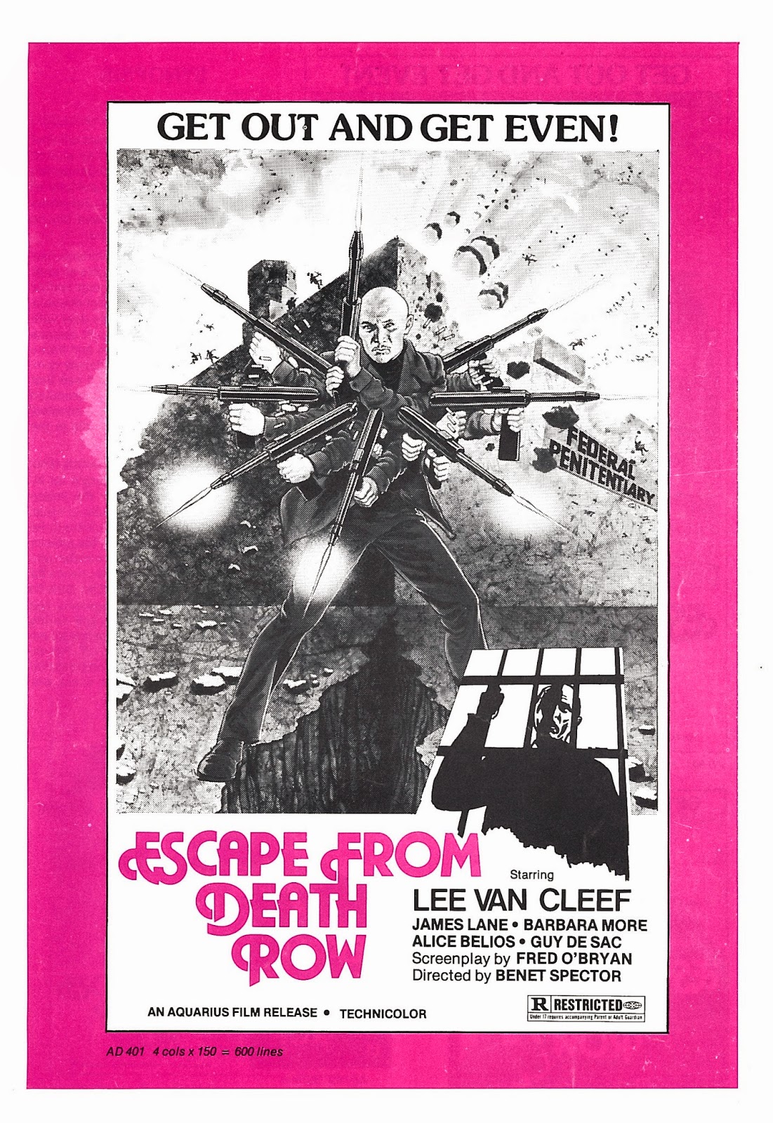 TheBad.net - The Lee Van Cleef Blog: Escape From Death Row - Pressbook