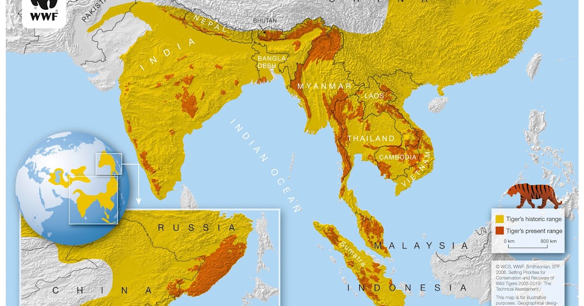 Tiger's present and historic ranges