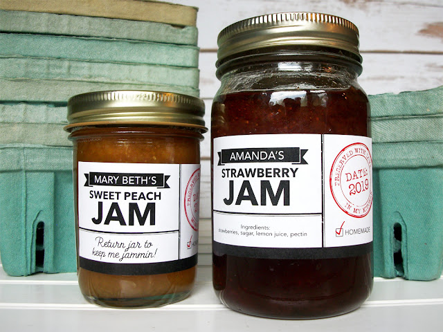 Colorful Adhesive Canning Jar Labels: Custom Modern Black & White ...