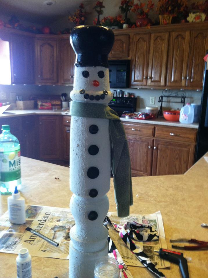 Crafted Pins: Table Leg Snowman