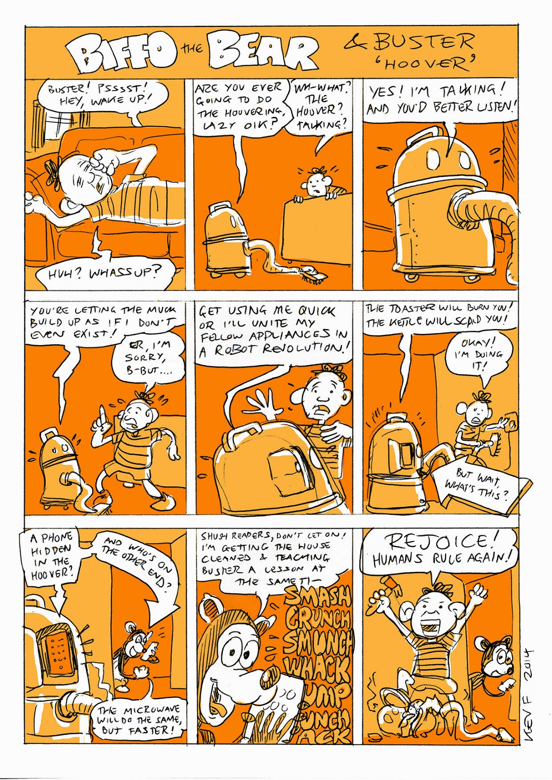 Kev F comic art: Biffo The Bear: Hoover - unpublished Beano annual ...