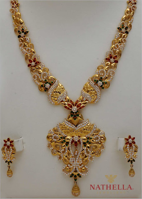 Indian Jewellery and Clothing: Beautiful long haaram fromNathella ...