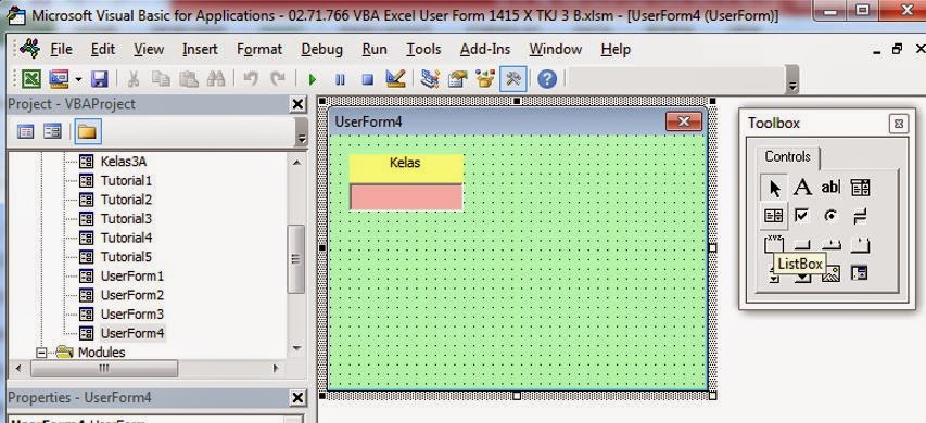 Komunitas Software: Mengelola UserForm dalam editor VBA Excel