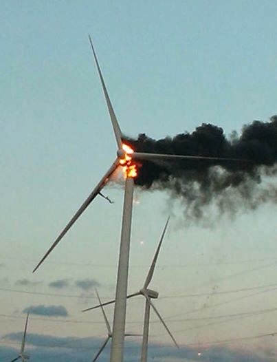 Wind Turbine Fire Saturday Evening