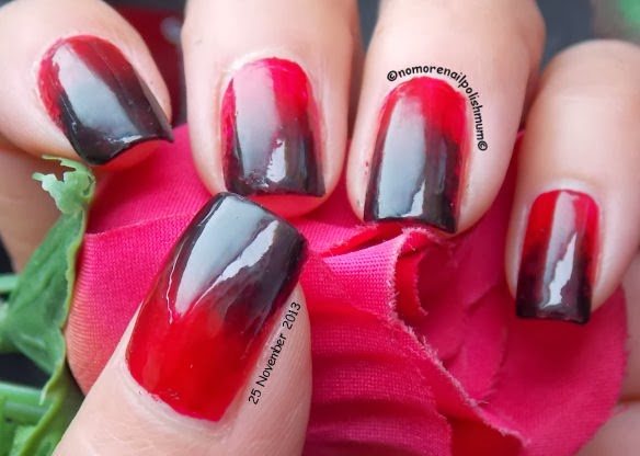 NoMoreNailPolishMum!: Red into Black Gradient