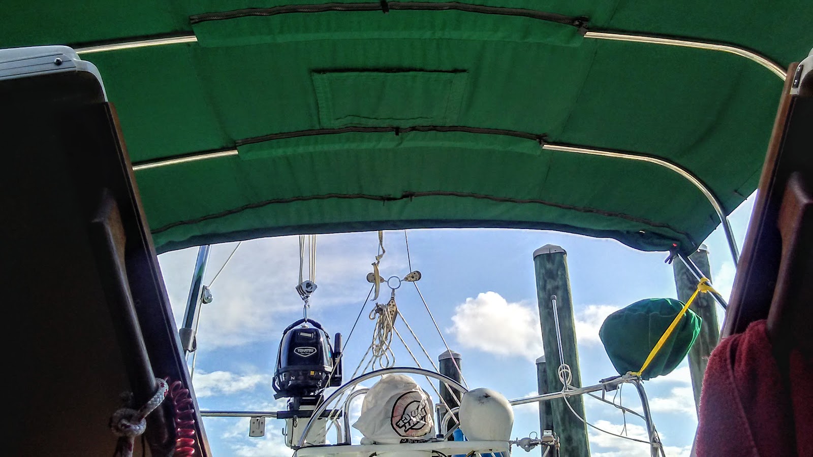 Mid-Life Cruising!!!: New Stainless Bimini Frame!