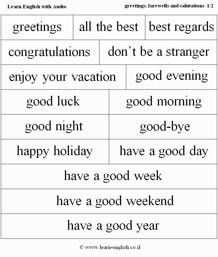 ENGLISH CONVERSATIONAL CLUB: IMPORTANT VOCABULARY PART 1 GREETINGS