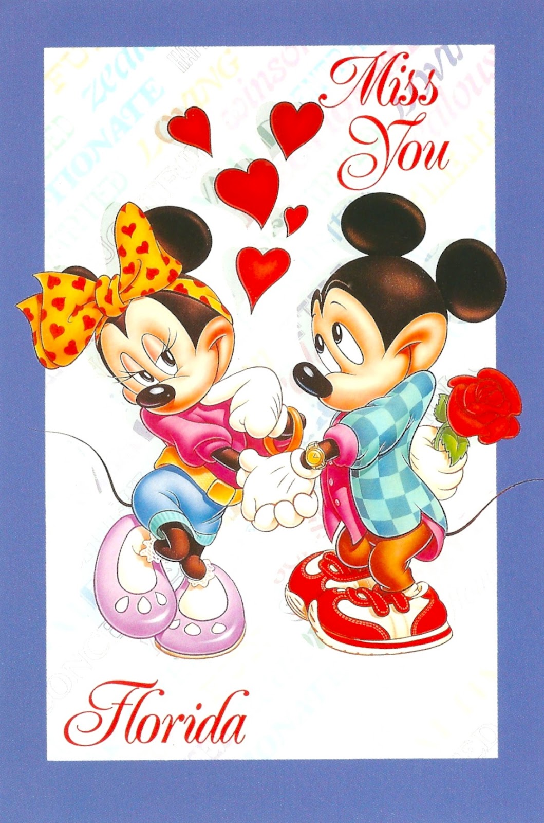 My Favorite Disney Postcards: Mickey and Minnie, Miss You