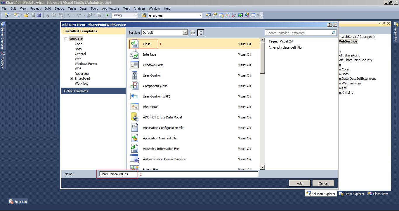 How To Create An Asmx Web Service On Sharepoint 2010 Using Vs2010