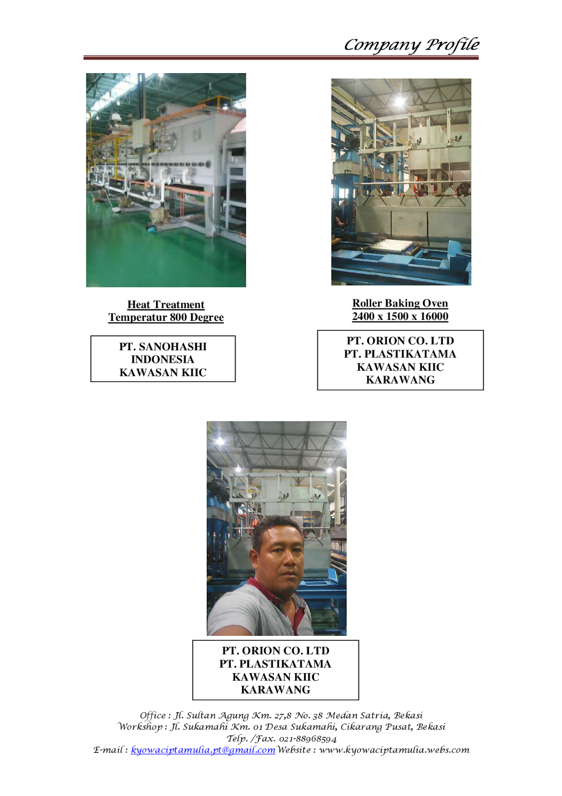 PT KYOWA CIPTA MULIA - CRANE HOIST,OVEN FURNACE, DUST COLLECTOR, BLOWER ...