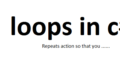 loops in C#