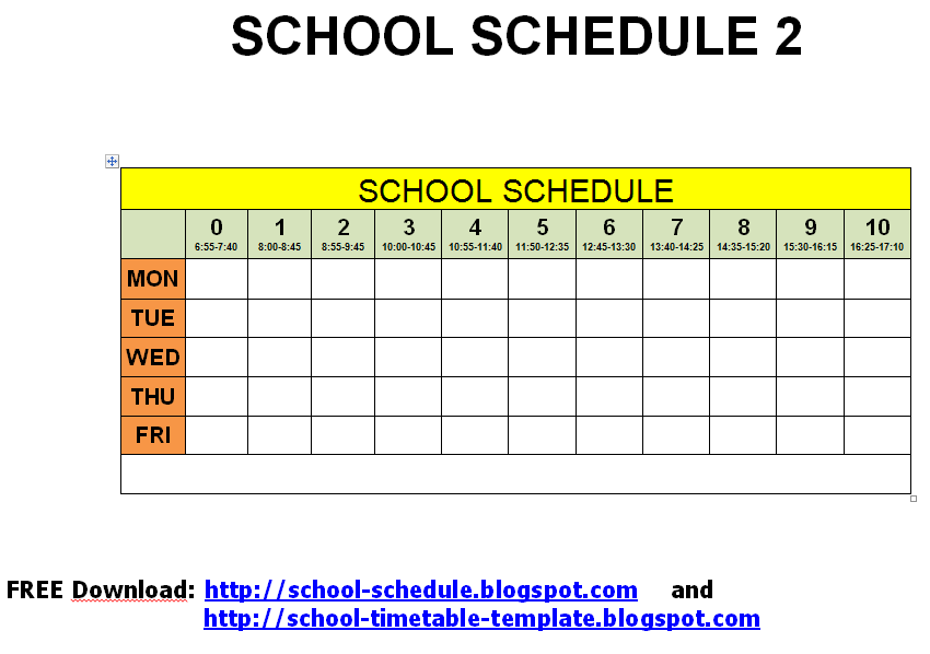 School Timetable School Timetable