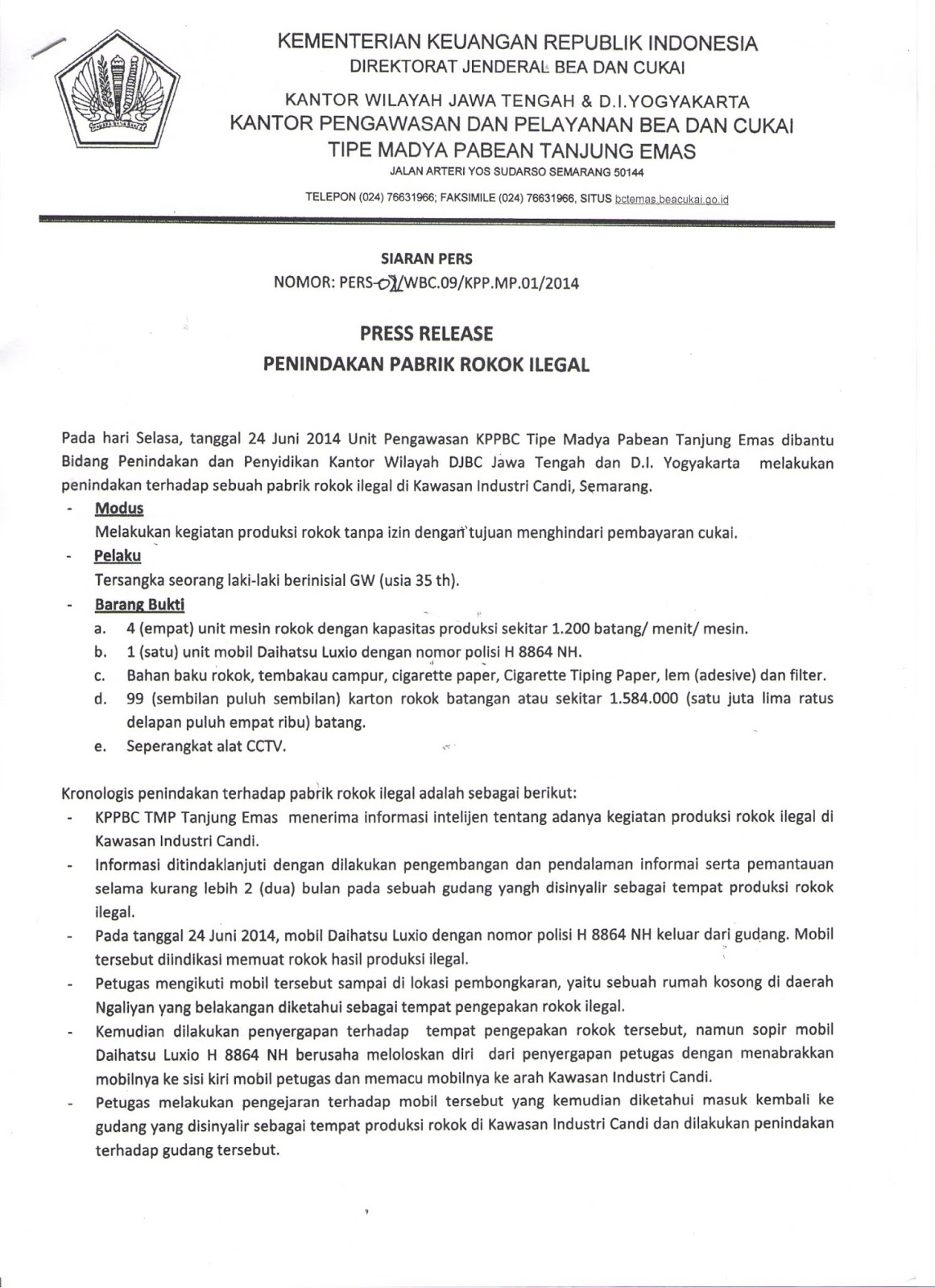 contoh press release - wood scribd indo