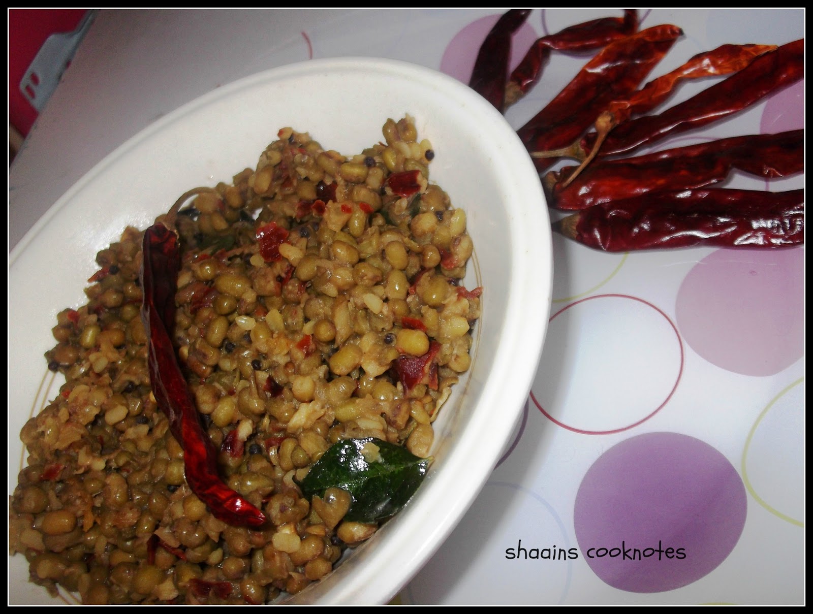 Shaain's Cooknotes: Cherupayar Mezhukkupuratti(Greengram Stir Fry)