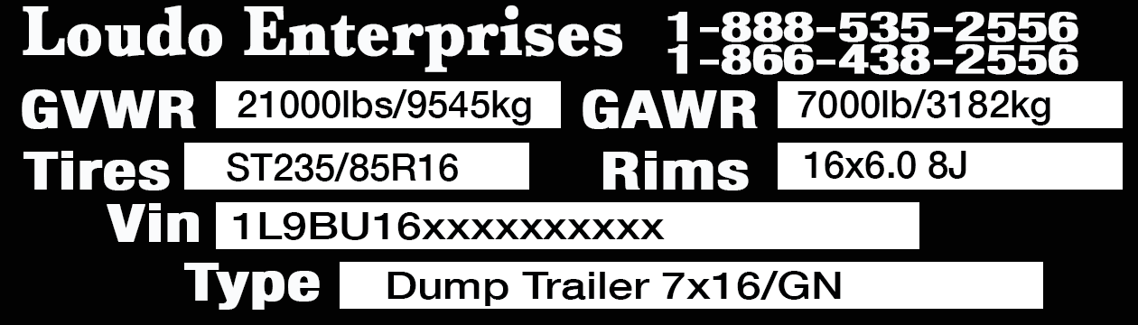 Replacement VIN (vehicle identification number) Stickers: DOT Compliant ...