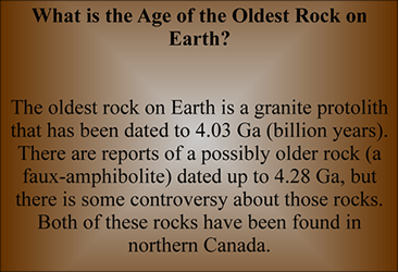 The Geology P.A.G.E.: Geology Fun Fact - The Oldest Rock on Earth