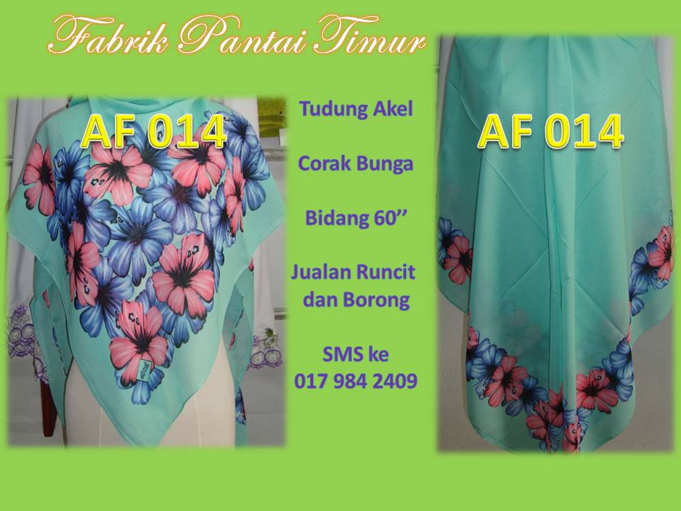 Fabrik Pantai Timur: T. Akel Corak Bunga Bidang 60''