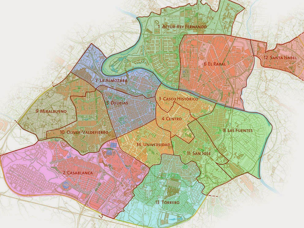 - es Zaragoza -: Los 14 Distritos de Zaragoza se quedarán en 5 o en 8 ...
