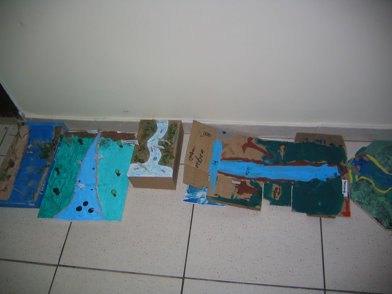 Turminha do quarto ano: Maquete das partes de um rio