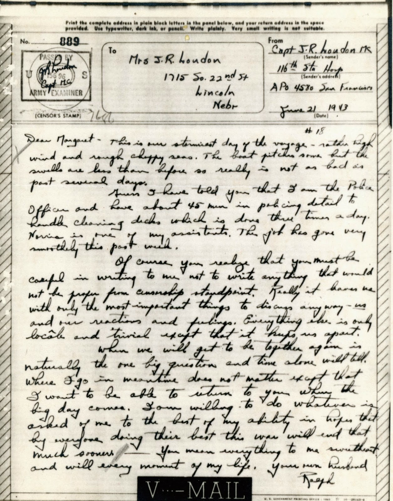 The Loudon World War II Letters: June 21, 1943