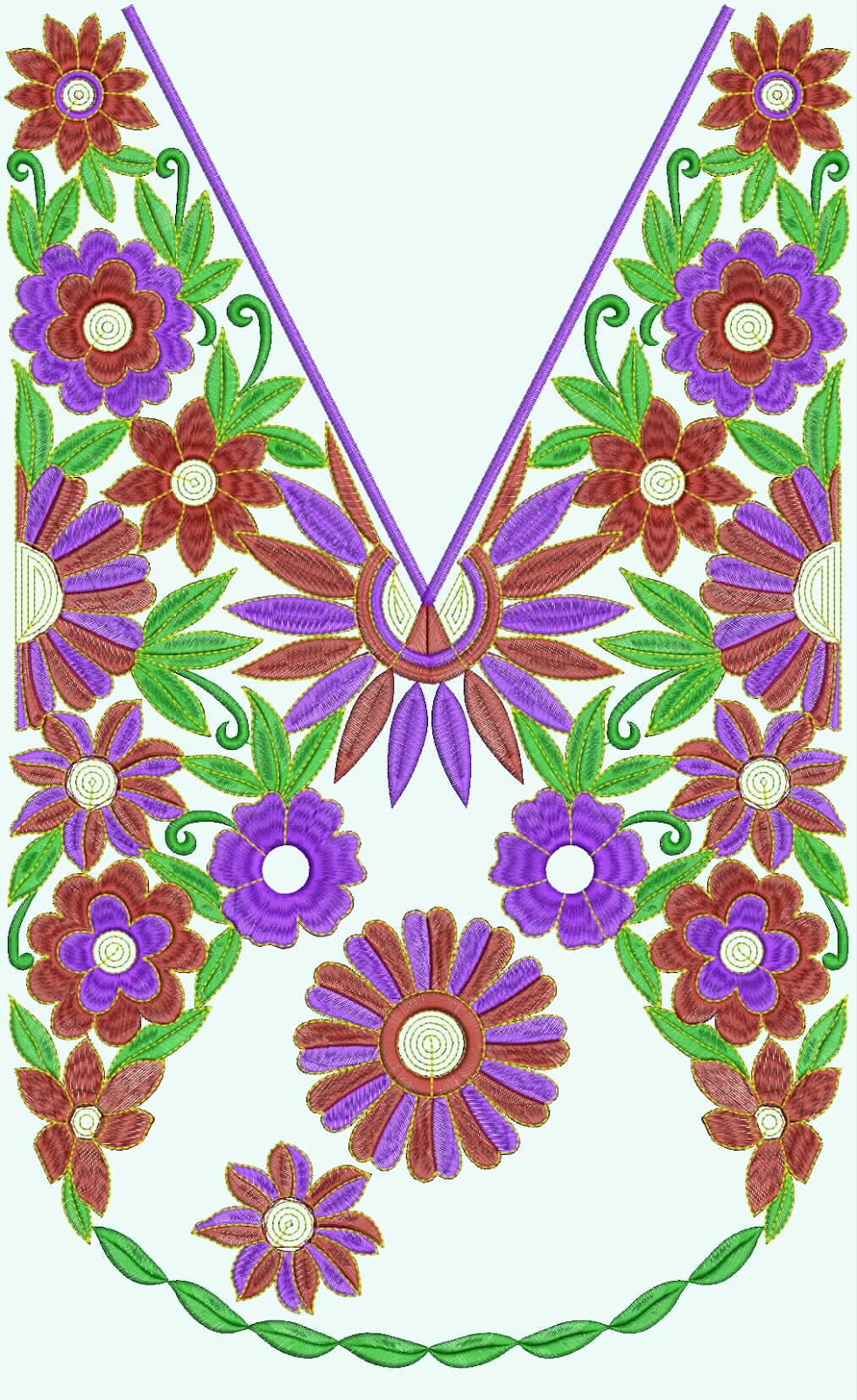 EmbDesignTube: Chudidar Neck Designs for Embroidery by Uday