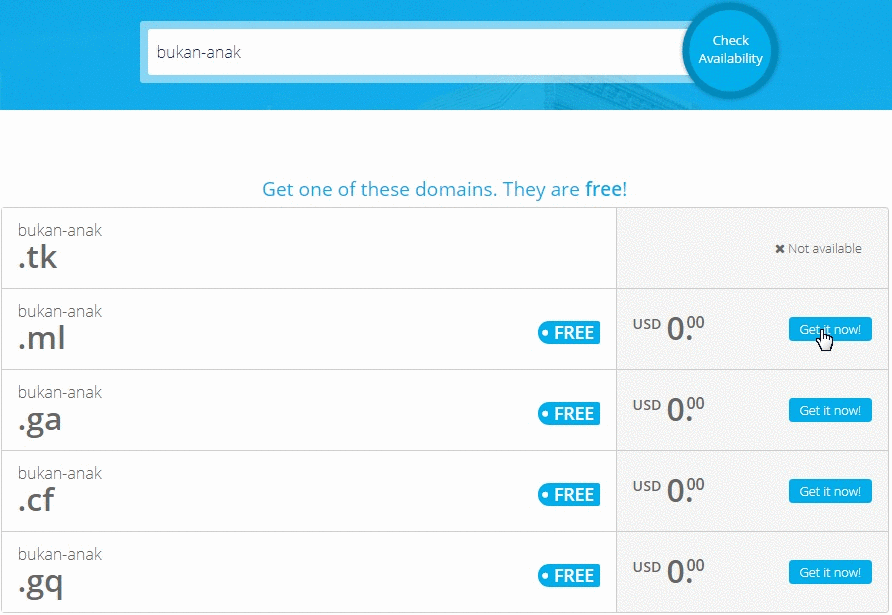 Cara Mendaftar dan Memasang Domain Gratis (tk, ml, ga, cf, gq)