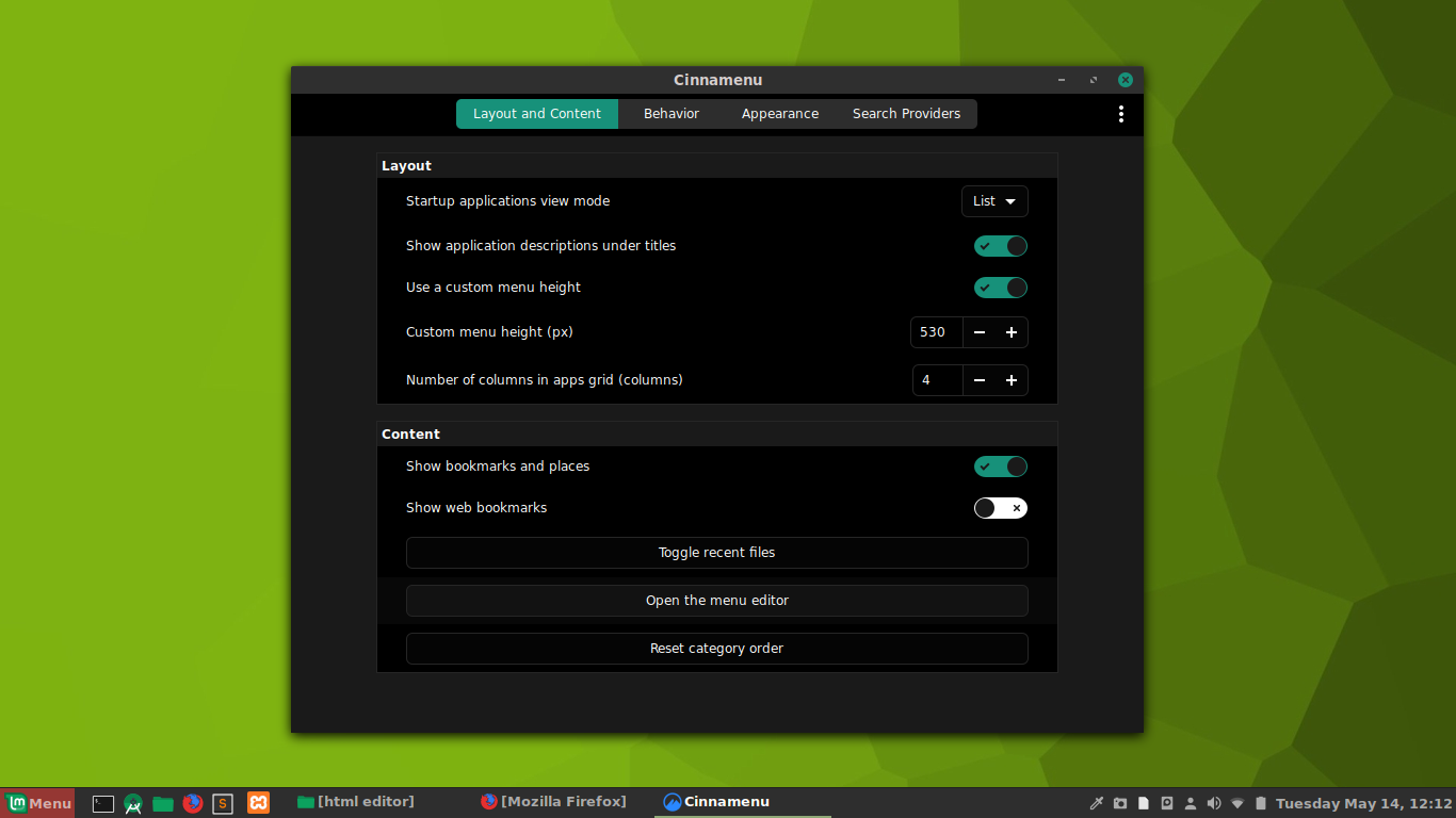 Cara mengcustom tampilan menu OS Kali Linux di DE Cinnamon