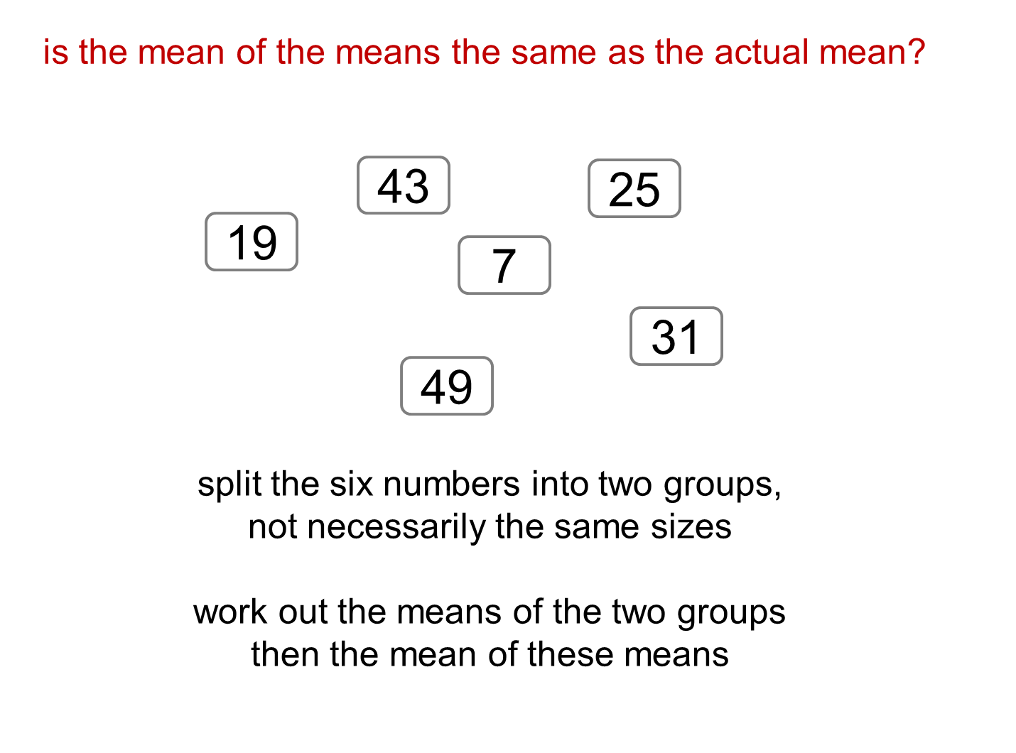 MEDIAN Don Steward mathematics teaching: mean of the means